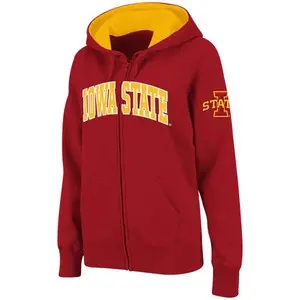 COLOSSEUM Stadium Athletic Iowa State Cyclones Arched Name Full-zip Hoodie - Cardinal