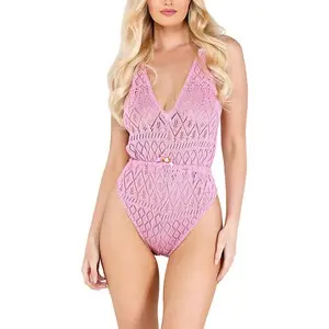 ROMA CONFIDENTIAL Pointelle Bodysuit - Pink