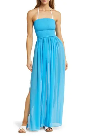 Ramy Brook Calista Strapless Georgette Cover-up Dress - Poolside