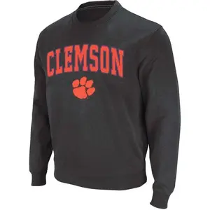 COLOSSEUM Clemson Tigers Arch & Logo Crew Neck Sweatshirt