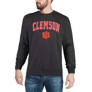 COLOSSEUM Clemson Tigers Arch & Logo Crew Neck Sweatshirt
