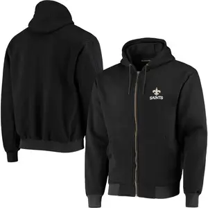 DUNBROOKE New Orleans Saints Craftsman Thermal-lined Full-zip Hoodie - Black