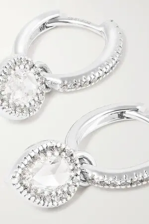 DAVID MORRIS 18-karat White Diamond Hoop Earrings
