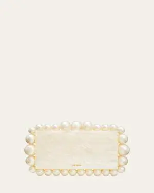 Cult Gaia Eos Pearly Acrylic Clutch - Ivory