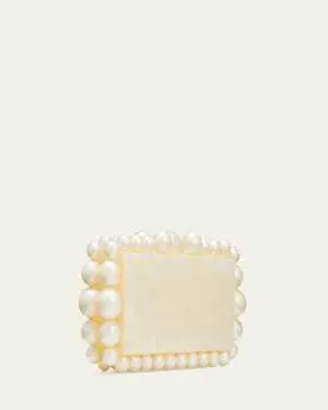 Cult Gaia Eos Pearly Acrylic Clutch - Ivory