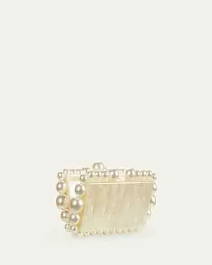 Cult Gaia Eos Pearly Acrylic Clutch - Ivory
