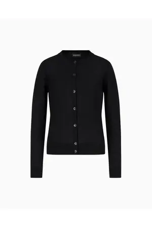 Emporio Armani Virgin Wool Cardigan - Black