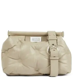 MAISON MARGIELA Glam Slam Medium Leather Shoulder Bag Beige