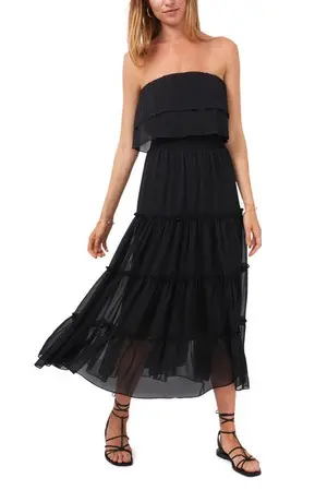 1.State Strapless Tiered Midi Dress
