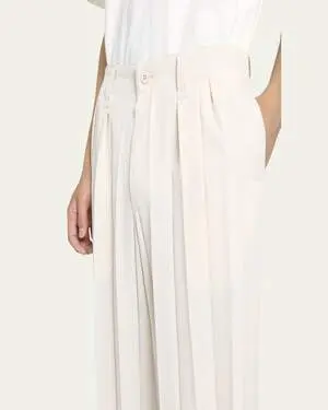 Issey Miyake Pleated Straight-leg Pants