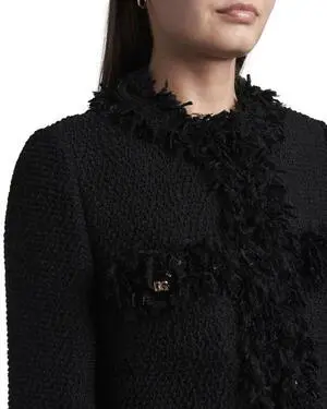 Dolce & Gabbana Paillette Fringe Boucle Jacket - Nero