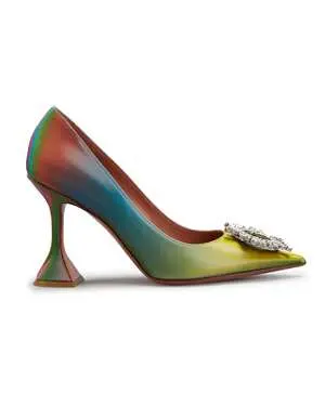 Amina Muaddi Begum Multicolored Crystal Buckle Pumps