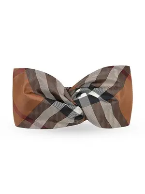 Burberry Women's Check Silk Headband - Birch Brown - Birch Brown