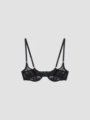 FLEUR DU MAL Lace Balconette Bra - Black