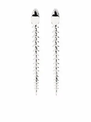 SHAUN LEANE Serpent Trace Drop Earrings - Silver