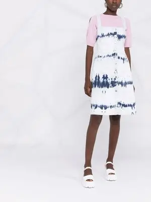 Stella McCartney Tie-dye Cotton A-line Dress - Blue