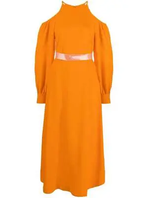 Stella McCartney Cold-shoulder Belted Dress - Orange