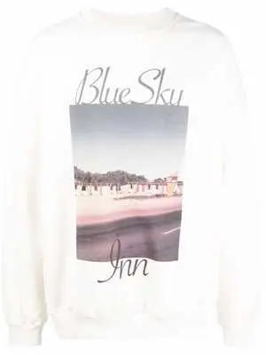 BLUE SKY INN Retro Print Logo Sweatshirt - Neutrals