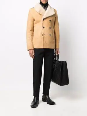Saint Laurent Double-breasted Shearling Pea Coat
