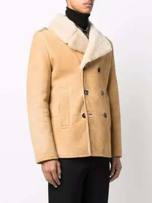 Saint Laurent Double-breasted Shearling Pea Coat