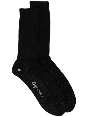 Suicoke Logo-print Ankle Socks - Black