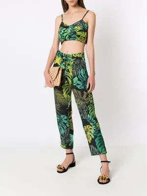 AMIR SLAMA Tropical Print Cropped Top