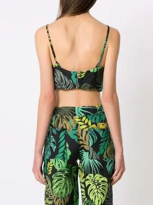 AMIR SLAMA Tropical Print Cropped Top