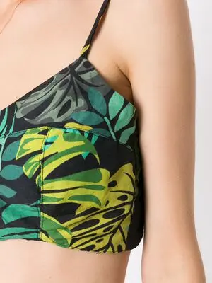 AMIR SLAMA Tropical Print Cropped Top