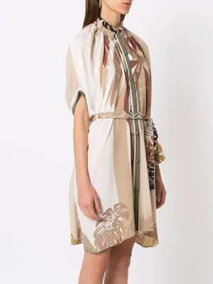 AMIR SLAMA Tropical Print Shirt Dress