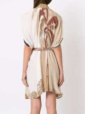 AMIR SLAMA Tropical Print Shirt Dress