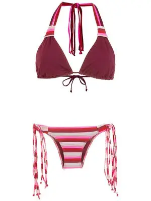 AMIR SLAMA Striped Bikini Set - Pink