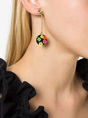 AMIR SLAMA Asymmetric Floral Appliqué Earrings