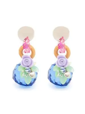 AMIR SLAMA Floral-motif Drop Earrings - Blue
