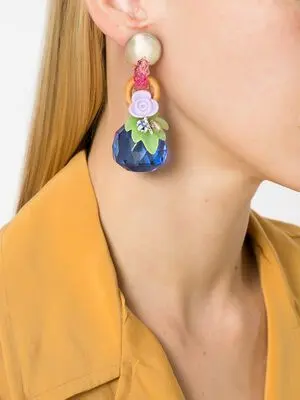 AMIR SLAMA Floral-motif Drop Earrings