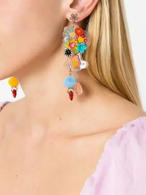 AMIR SLAMA Floral-appliqué Drop Earrings
