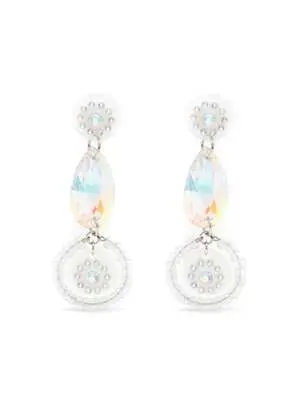 AMIR SLAMA Crystal-embellished Drop Earrings - Neutrals