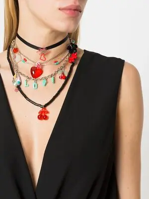 AMIR SLAMA Four-strand Charm Necklace