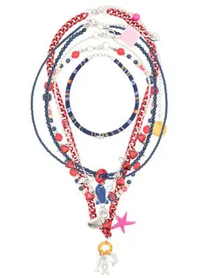 AMIR SLAMA Five-strand Charm Necklace - Blue