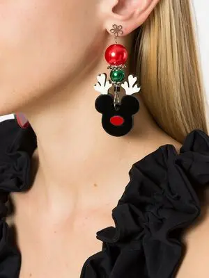 AMIR SLAMA Reindeer Motif Drop Earrings