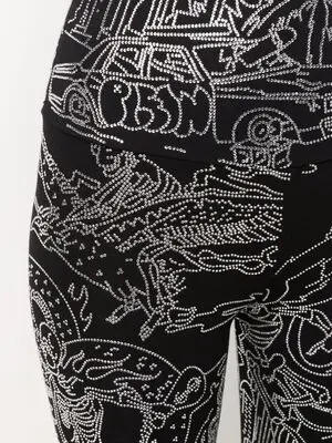 Philipp Plein Tattoo-print Embellished Leggings