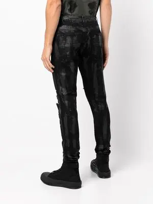 GOD'S MASTERFUL CHILDREN Harley Distressed Wax-appliqué Jeans
