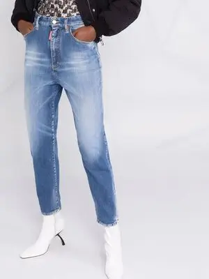 Dsquared2 Faded Effect Mom Jeans