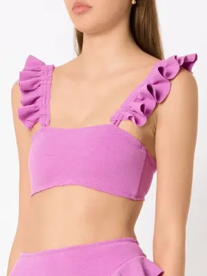 CLUBE BOSSA Zarbo Ruffle-embellished Bikini Top - Pink