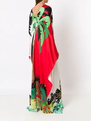 AMIR SLAMA Palm Leaf Print Beach Kaftan