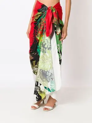 AMIR SLAMA Palm Leaf Print Pareo