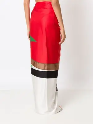 AMIR SLAMA Palm Leaf Print Pareo