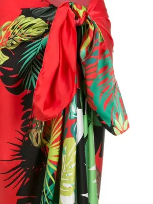 AMIR SLAMA Palm Leaf Print Pareo
