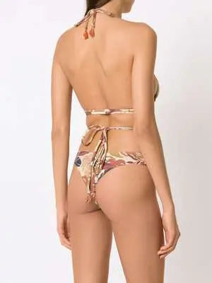 AMIR SLAMA Palm Leaf Print Bikini