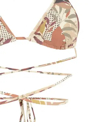 AMIR SLAMA Palm Leaf Print Bikini