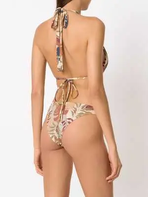 AMIR SLAMA Palm Leaf Print Bikini